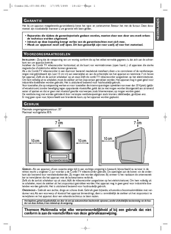 Notice THOMSON EUROCOMBO 99 - Trouver une solution à un problème THOMSON EUROCOMBO 99 mode d ...